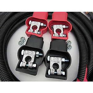 Custom Battery Cables Compatible/Replacement kit for Ford Superduty F250/F350/Excursion 1999-2003 7.3L Powerstroke 2/0#2298-90