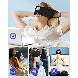 Sleep Headphones,Sleep Mask Bluetooth,Wireless Headphones for Sleeping,3D Light Blocking Music Eye Mask Bindfold Earbuds Cover with Adjustable Strap,Gifts for Men Women Insomnia Travel Nap Office