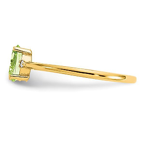 IceCarats 10K Yellow Gold Diamond Green Peridot Ring Gemstone Band April August Birthstone Jewelry Size 6