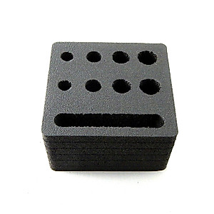 Polar Whale Personal Travel Test Tube Holder Rack Black Foam Lab Storage Organizer Compact Stand Transport Holds 8 Tubes Fits up to 11mm 13mm 15mm 17mm Diameter