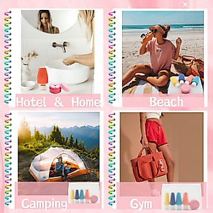 Gpurplebud Portable Travel Bottles Set, 10 Pack Refillable TSA Approved Travel Bottles for Toiletries 2.7oz Leak Proof with Travel Size Containers 2.8oz, with Toiletry Bags (Pink-kits)