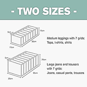 MENGHUONIAN 7Grid Washable Wardrobe Clothes Organizers and Storage Wardrobe - Wardrobe Clothes Organizer (Off White,5PCS Jeans-Leggings-Bra-Panties-Socks)