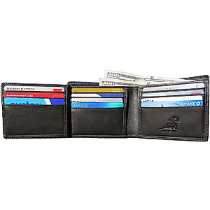Mt. Eston RFID Blocking Trifold Bifold Mens Wallet, 18 Pocket Extra Capacity