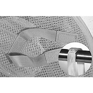 2 Pcs 4 Tier Foldable Hanging Mesh Storage Basket with 2 Hooks,43.5 x12” Space Saving Toy Organizer 4 Compartments Organizer for Corner Organizer Storage Net,Bathroom Balcony Wardrobe,Travel,Gray