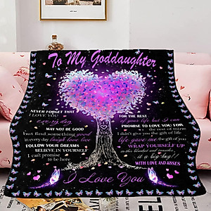 Ebmdsia Goddaughter Gifts from Godmother, God Daughter Gifts from Godmother, Baptism Gifts for Goddaughter, Christmas Birthday Gifts for Goddaughter, Gifts for God Daughter Throw Blanket 50"X60"