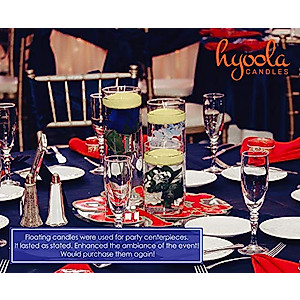 HYOOLA Premium Ivory Floating Candles 1.75 Inch - 3 Hour - 40 Pack - European Made