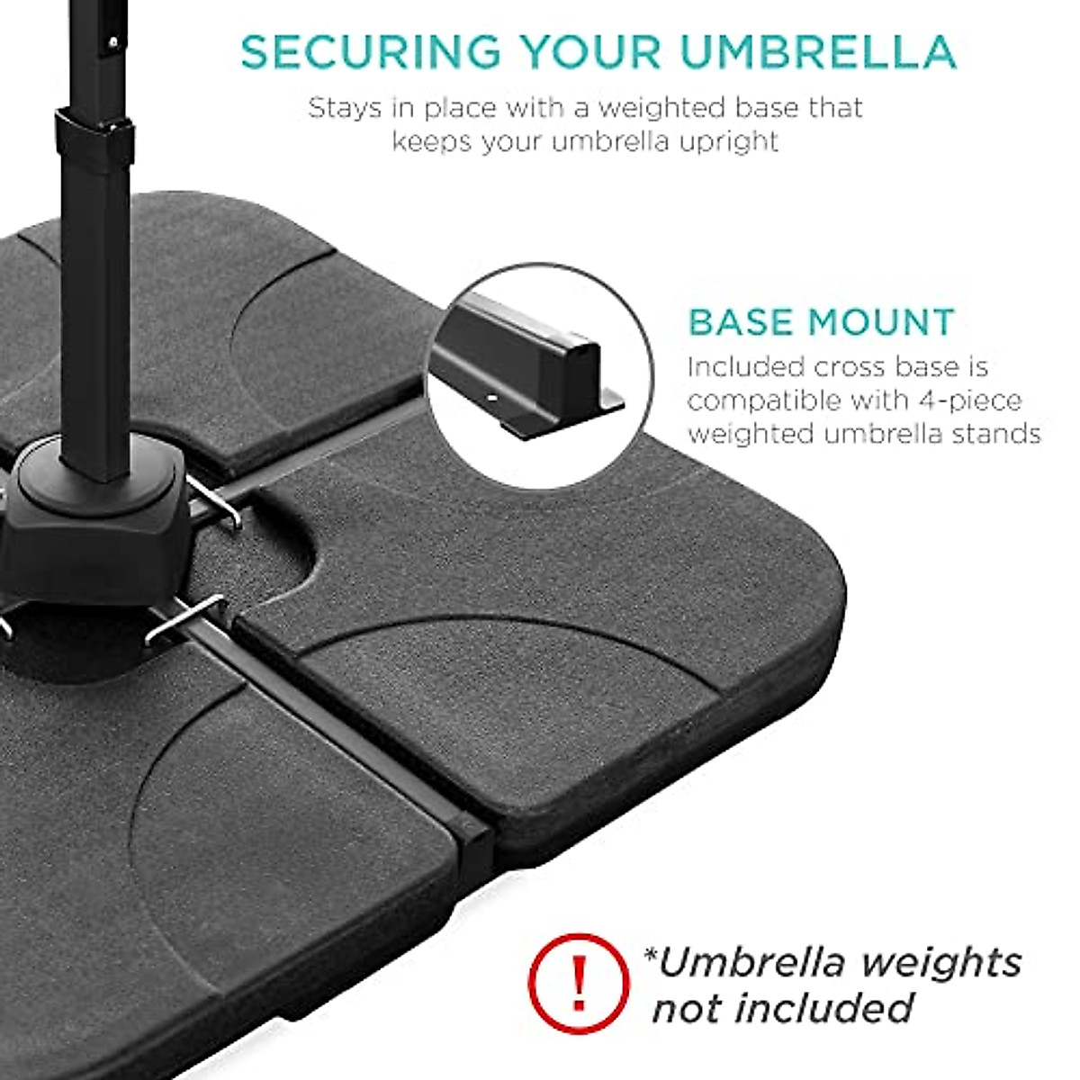 Best Choice Products 10ft Solar LED Cantilever Patio Umbrella, 360-Degree Rotation Hanging Offset Market Outdoor Sun Shade for Backyard, Deck, Poolside w/Lights, Easy Tilt, Cross Base - Tan