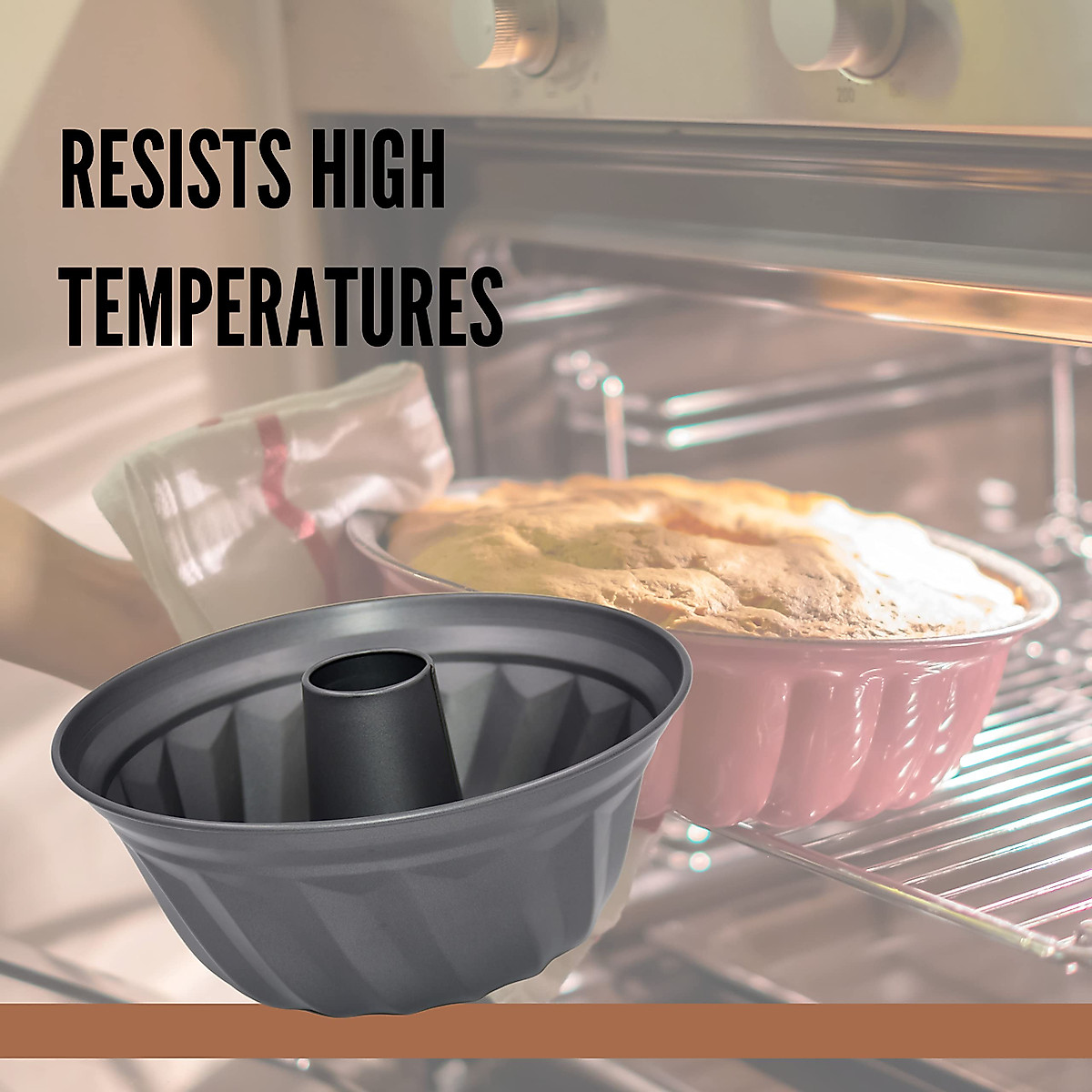 Grupo Gadmi Non-stick donut pan 10 inches diameter x 4 inches bottom Non-Stick Cake Pans Fluted Cake Pans for baking jelly pan pancake pan pancake baking pan box loaf pan loaf pans mold