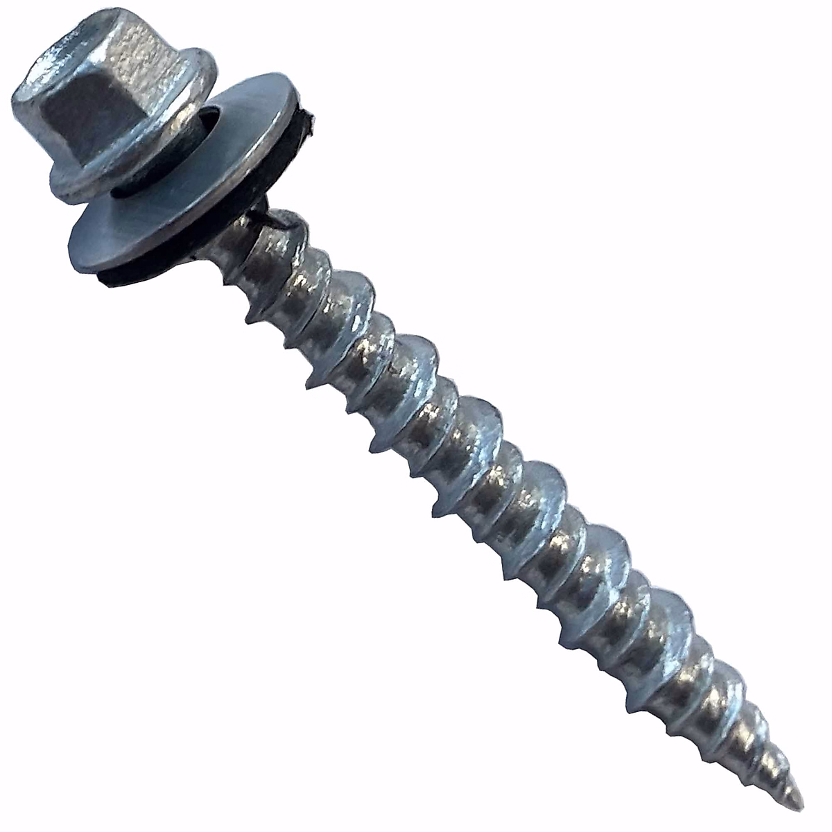 Metal Roofing Screws - #10 x 1.5” – Self Tapping ¼” Hex Head with EPDM Rubber Washer – for Metal to Wood, Corrugated Roofing, Siding, Sheds, Pancake Screw - Hex Drive Easy Install - Galvanized (100)