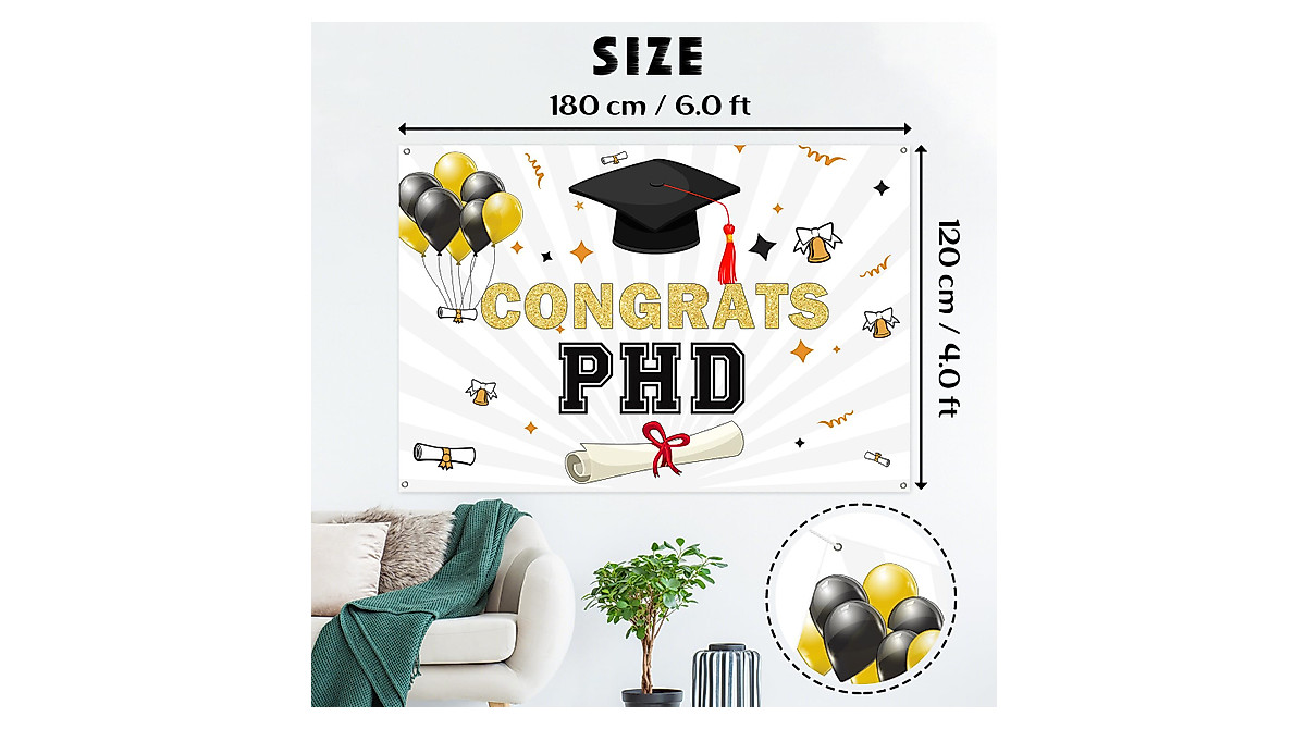 INNORU Congrats PHD Backdrop for Graduation Photos