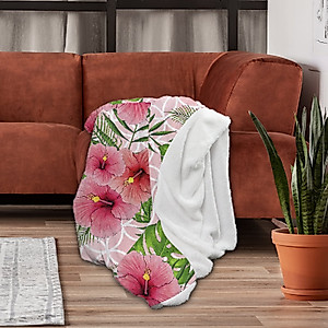 Vantaso Wearable Hooded Blankets Throw Poncho Cloak Blanket Flowers for Women Men for Bed Sofa Bedding 60x80in Pink