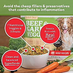 Dr. Harvey's Beef & Garden Veggies Dog Food, Human Grade Whole-Grain Dehydrated Dog Food with Freeze-Dried Beef (5.5 Ounces, Trial Size)