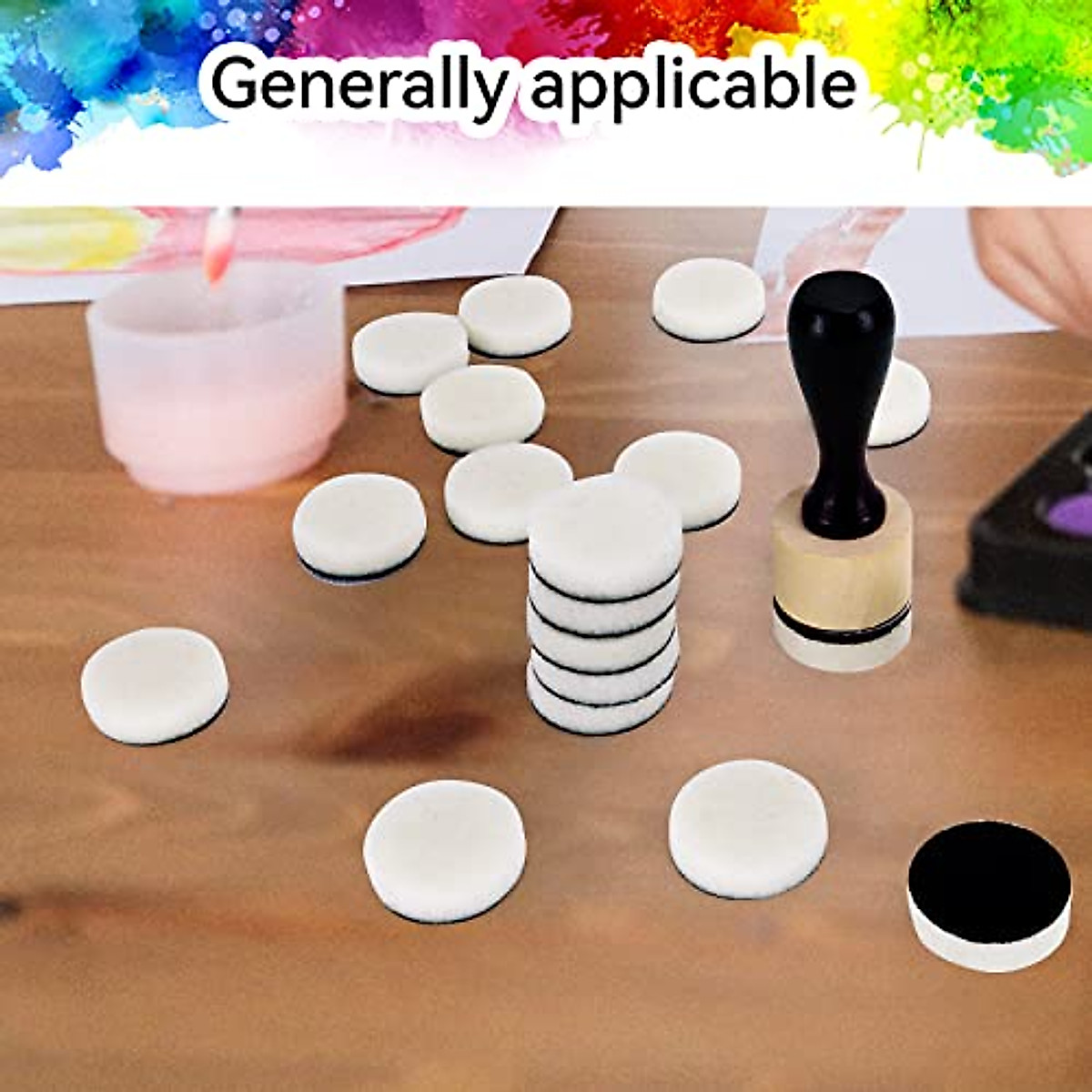 55 Pack Mini Ink Blending Tool Set, 3 PCS Round Alcohol Ink Applicator Tool 52 PCS Replacement Sponge Domed Foam Pads, Embossed Ink Splashing Pictures Card Making