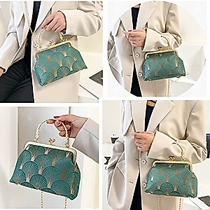 Anopo Evening Bag Tassel Satin Floral Sector Pattern Clutch Purse Crossbody Lady HandBag for Dress Wedding Party Prom Club