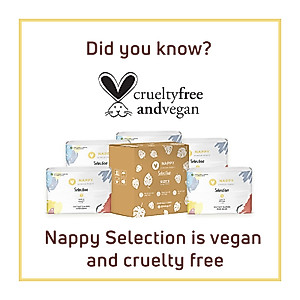 Nappy Selection Premium Diapers Size 1 (2-5 KG) Newborn 22 Diapers/Organic-Natural Cotton Enhanced Back Sheet/European Made