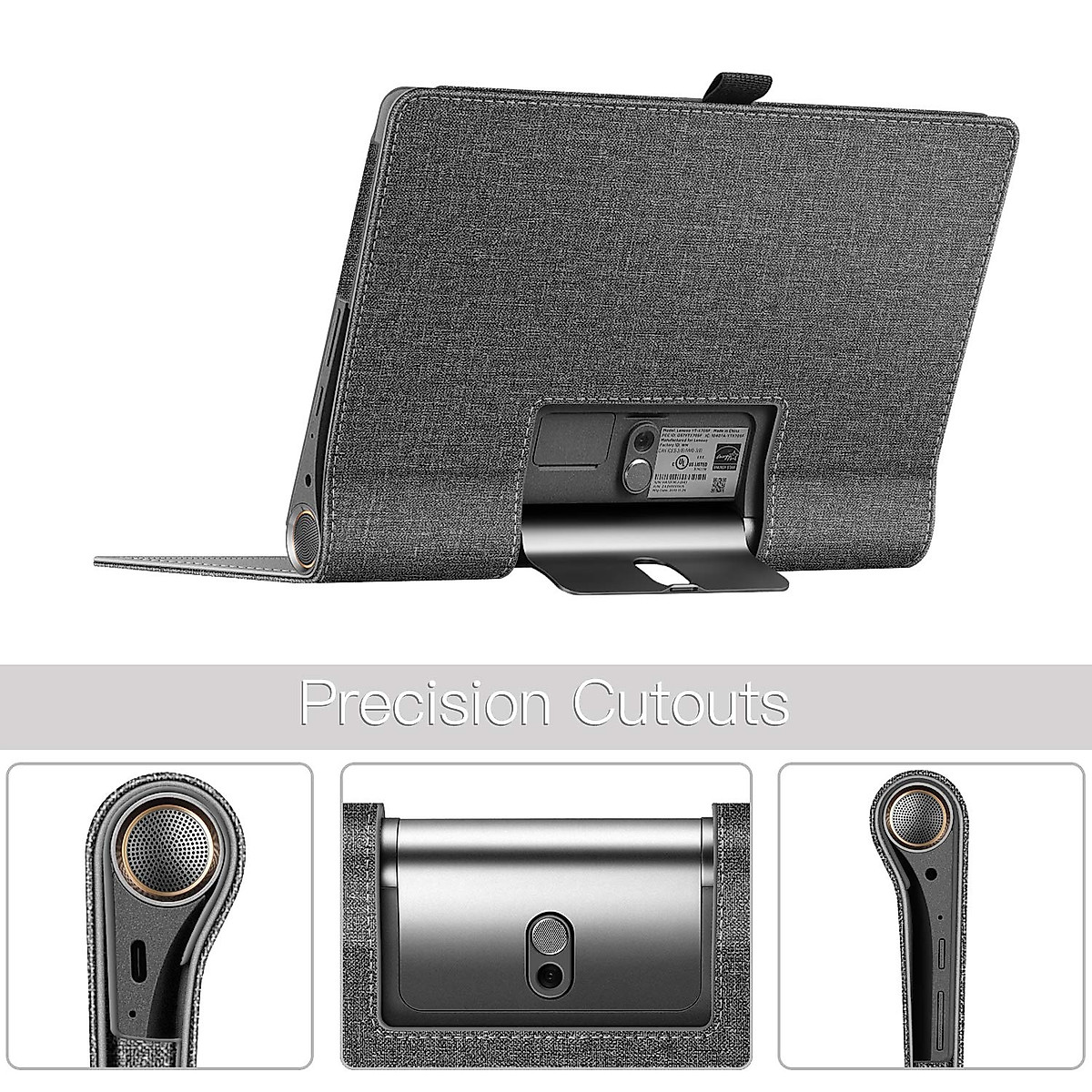 Fintie Case for Lenovo Yoga Smart Tab 10.1 (YT-X705F) Tablet, Premium Vegan Leather Slim Fit Case Folio Stand Protective Cover with Auto Sleep/Wake Feature, Gray
