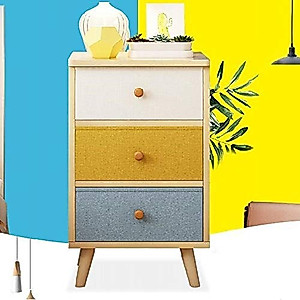 ZHAOLEI Bedside Table Mini Minimalist Bedroom Storage Cabinet, Bedside Table with Three Drawer Design