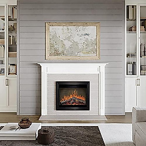 MANTELSDIRECT White 52 Inch x 41 Inch Wood Fireplace Mantel Surround Kit with Shelf and Trim | Klamath from Mantels Direct - Poplar Wooden Chimney Mantel Surround with Shelf
