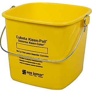 San Jamar Kleen-Pail® Plastic Cleaning Bucket 6 Quarts Yellow