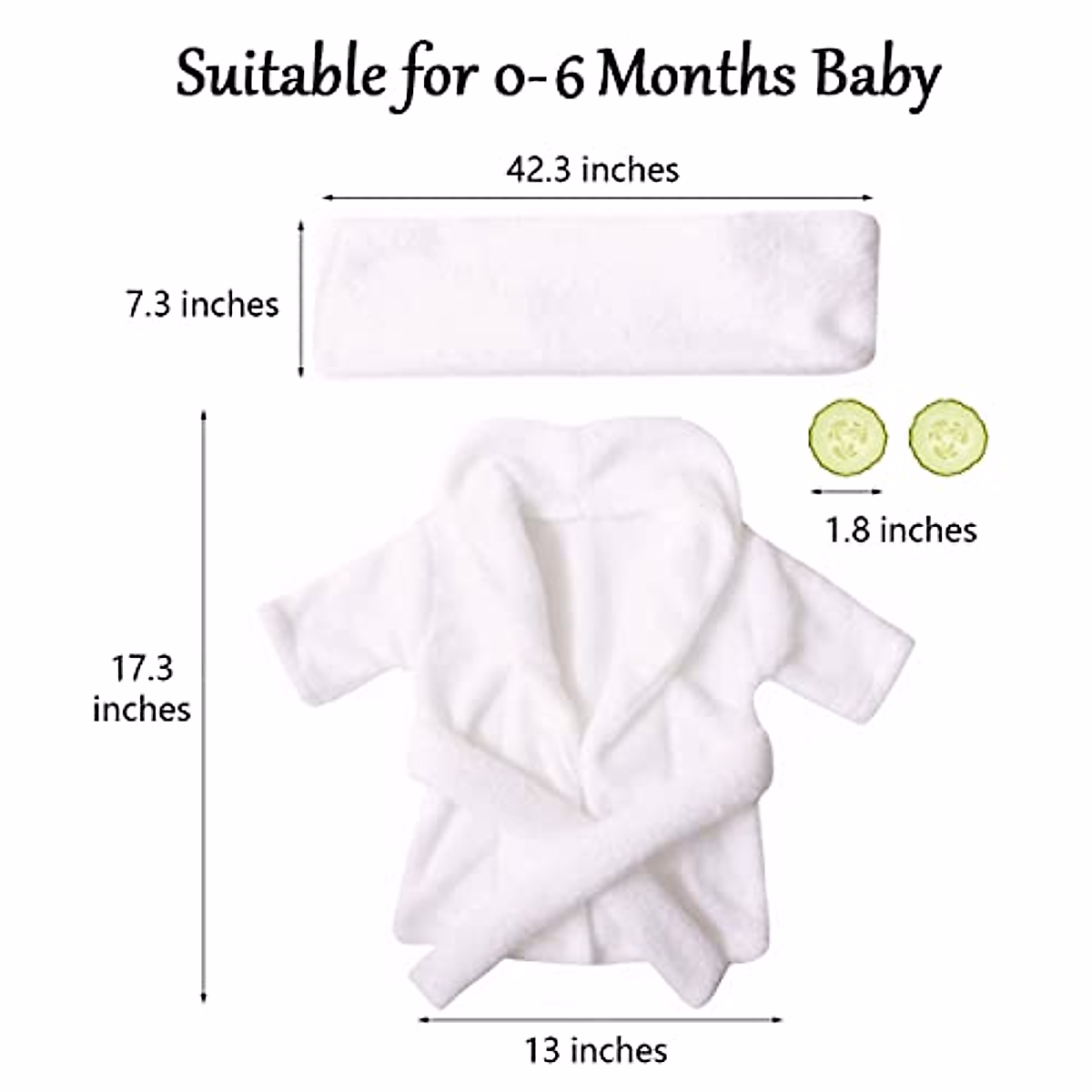 M&G House Newborn Photography Props Bathrobes Outfits Baby Photo Prop Robe Bath Towel Costume Sets Boy Girl Baby Photoshoot Props 0-6 Months(White)