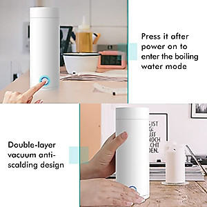 Portable Electric Kettle, 350ml Travel Kettle 304 Stainless Steel Mini Electric Kettle with Auto Shut off & Fast Boil 3-in-1 Portable Tea Kettle JAYWAYNE Travel Water Boiler/Heater/Warmer,White