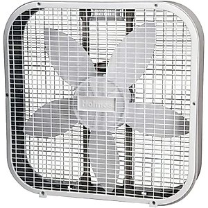 HOLMES 20-Inch Classic Box Fan with 3 Speeds (White) B20200 (Renewed)