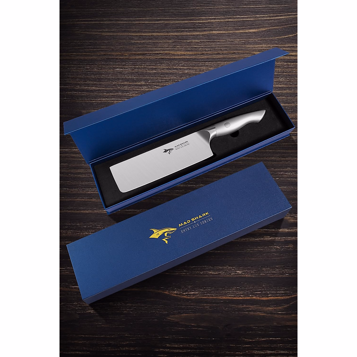 MAD SHARK Nakiri Vegetable Chef Knife 7 Inch, Razor Sharp Usuba Knife, Multipurpose Chopping Knife with Precision and Beauty, for Home and Kitchen