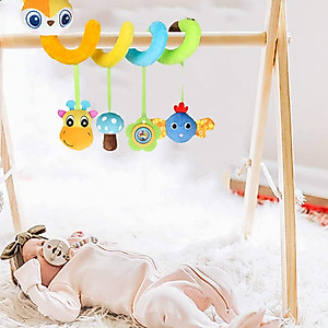 AIPINQI Spiral Activity Toy, Baby Car Seat Toys,Bed Stroller Toy Comfortable spiral car seat toy for infants colorful Hanging Toys for Car Seat