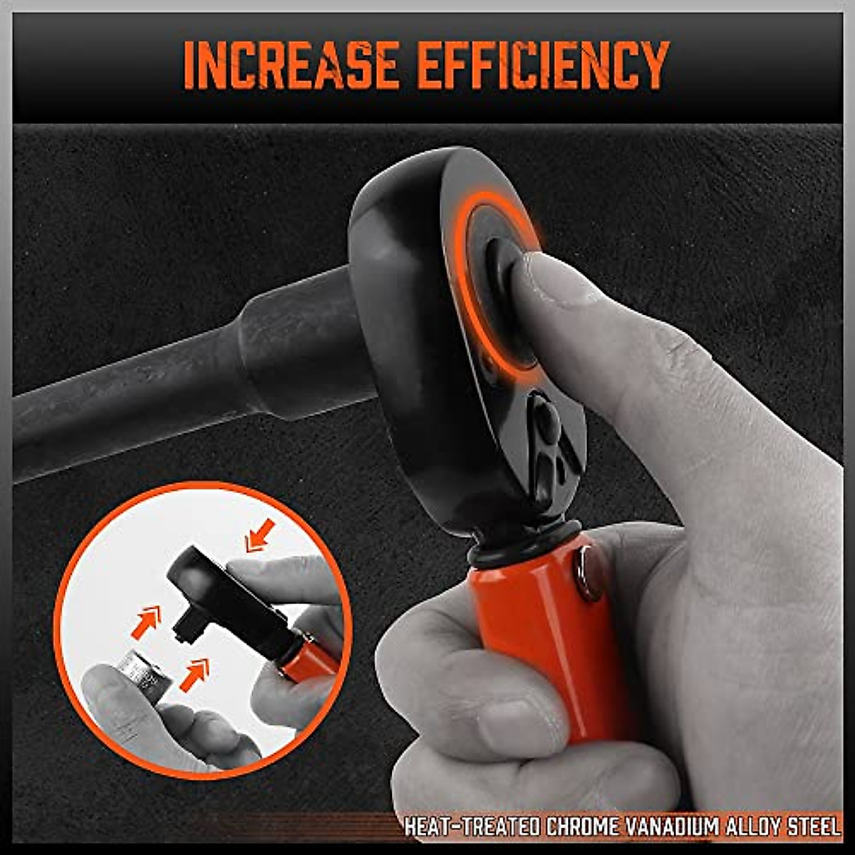 HORUSDY 1/2-Inch Drive Click Torque Wrench, 10~150 Ft-Lb | 13.6~203.5 Nm, Quick Release Ratchets.