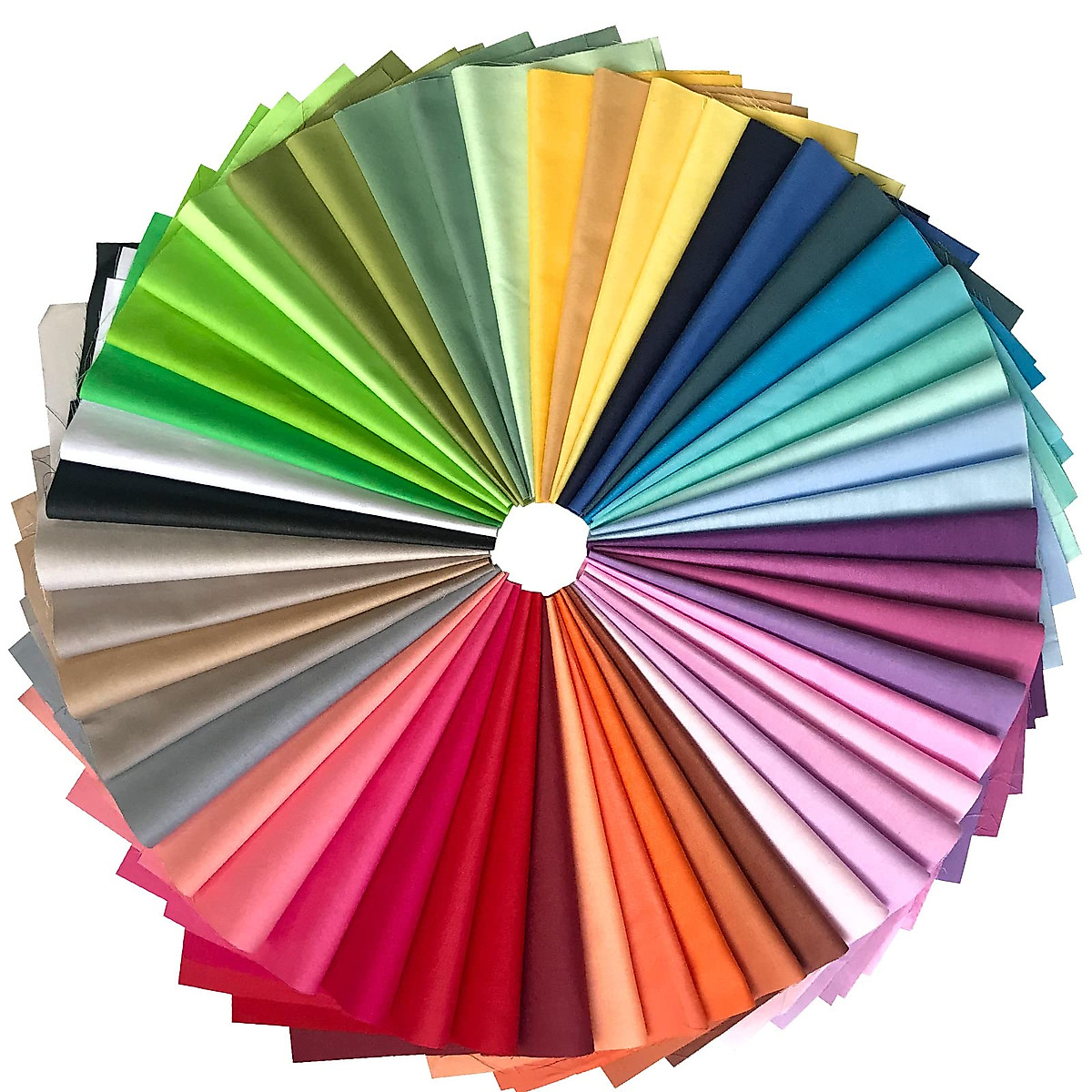 Misscrafts 50pcs Top Cotton Craft Fabric Bundle Squares Fat Quarters Quilting Fabric Pure Colour for Sewing Crafting Patchwork DIY Scrapbooking (20x20cm)