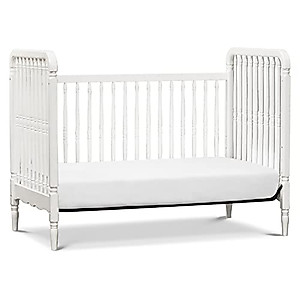 Namesake Liberty 3-in-1 Convertible Spindle Crib with Toddler Bed Conversion Kit in White, Greenguard Gold Certified