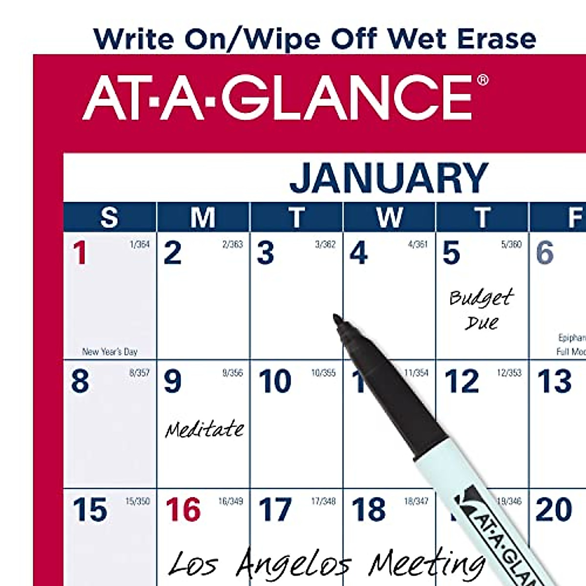 AT-A-GLANCE 2023 Erasable Calendar, Dry Erase Wall Planner, 36" x 24", Large, Vertical/Horizontal, Reversible (PM26B28)