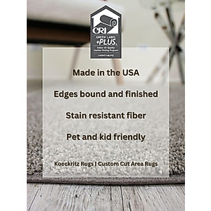 KOECKRITZ Custom Cut-to-Fit Indoor Frieze Area Rug - 25 oz Pewter Carpet - Soft and Loose Pile - Ideal for Living Room, Bedroom, Entryway, Dorms, Office, Homes, Apartments - 10'x12'