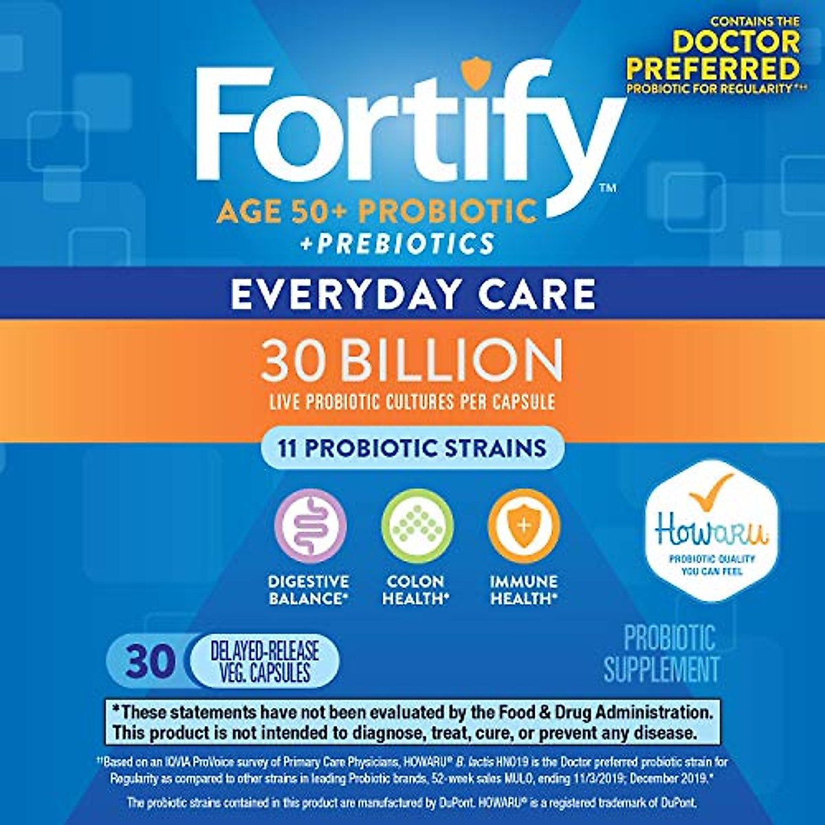 Nature's Way Fortify Daily Probiotic for Men and Women 50+, 30 Billion Live Cultures, Colon, Digestive, and Immune Health Support* Supplement, 30 Capsules