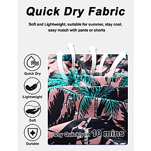 BOJIN Men's Hawaiian Shirts Short Sleeve Tropical Beach Casual Button Down Shirts BJ012 1XL