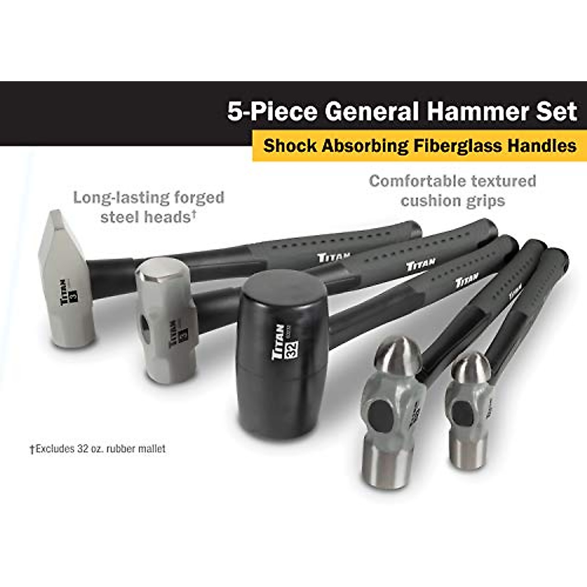 Titan 63125 5-Piece Hammer Set