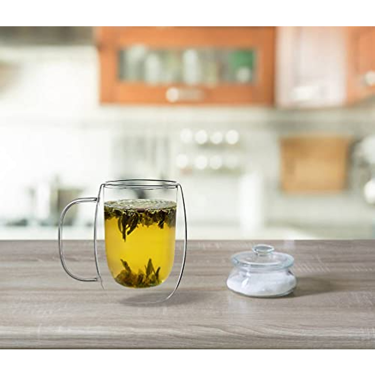 Double Wall Glass Coffee Mugs – 2-Pack 12oz Large Coffee Mugs with Handles – Glass Coffee Cups for Cappuccino, Latte, Tea, Hot Beverages – Lead-Free Borosilicate Double Insulated Coffee Mugs