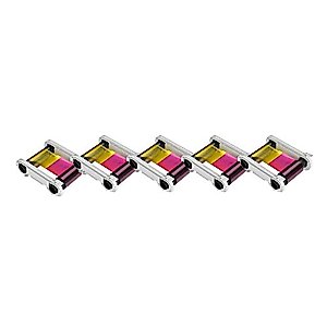 5 x Evolis Zenius R5F002AAA Color Ribbon - YMCKO - 200 Prints with Bodno Software Demo
