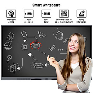 AI-Board Smart Board Dual System 4K UHD Touchscreen Display Digital Whiteboard for Office and Classroom All-in-One Computer with Wireless Screen Sharing Interactive Whiteboard