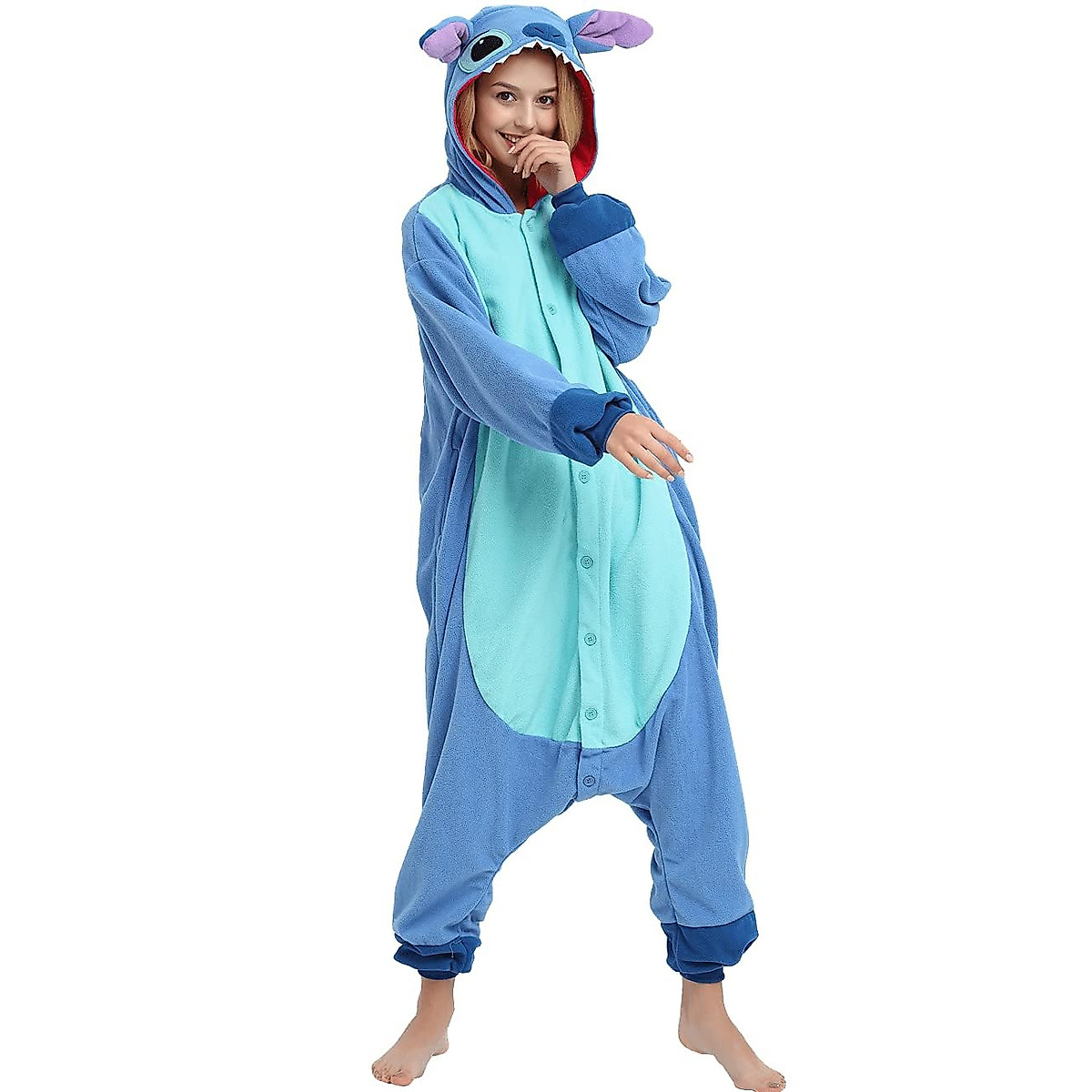 Es Unico Lilo Stitch Onesie Costume For Adult Men and Women (S) Blue
