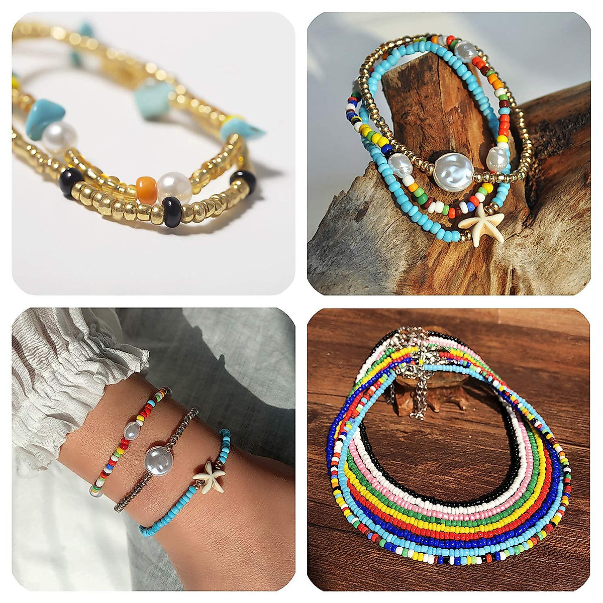 Bala&Fillic Opaque Black Color 4mm Seed Beads About 1200pcs/100Grams in Bag, 6/0 Glass Craft Beads for Making Bracelet and Necklace (Black)