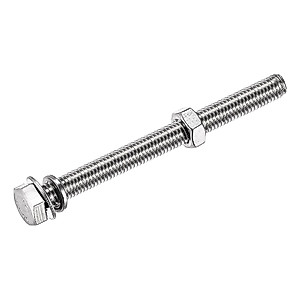 uxcell M8 x 80mm Hex Head Screws Bolts, Nuts, Flat & Lock Washers Kits, 304 Stainless Steel Fully Thread Hexagon Bolts 4 Sets