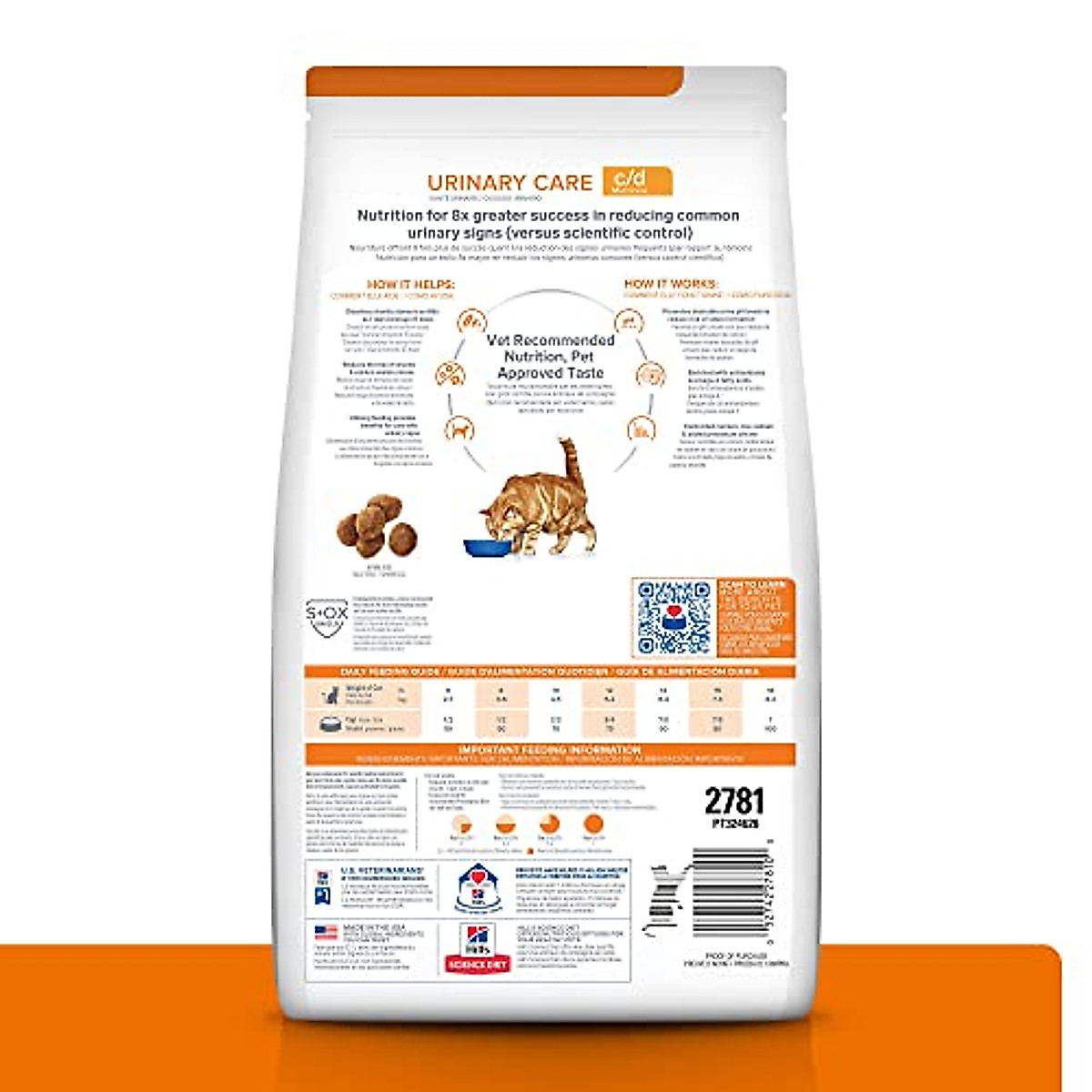 Hill's Prescription Diet c/d Multicare Urinary Care with Ocean Fish Dry Cat Food, Veterinary Diet, 8.5 lb. Bag