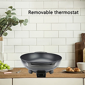 Nonstick Electric Skillet - with Vented Glass Lid (13-In, 6Qt)