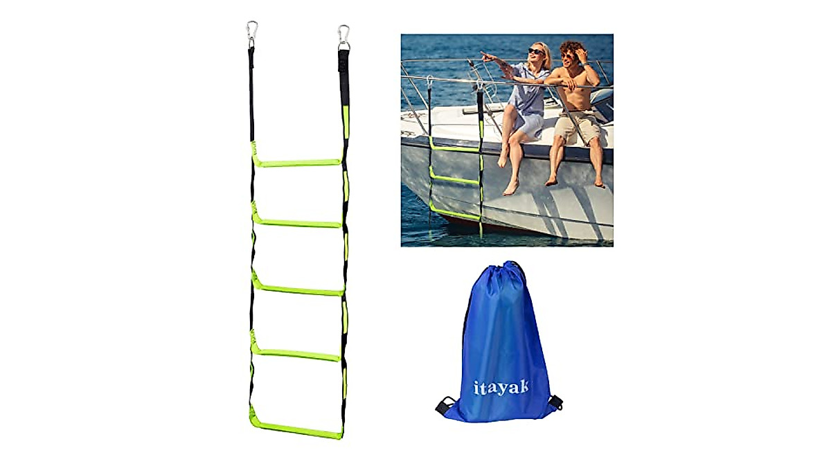 Itayak Foldable 5 Step Boat Rope Ladder for Easy Boarding