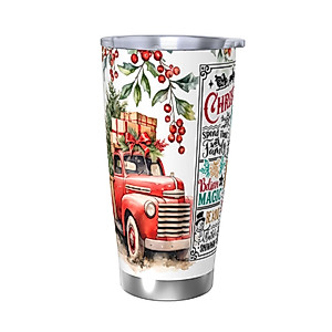 Stainless Steel Coffee Travel Mug - 20oz Snowman Christmas Tree Cup for Mom, Dad, Son, Daughter - Christmas Decor Gift