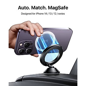 andobil Magnetic Phone Holder for Car [Small BUT Ultra Stable] All-Metal Dashboard Car Mount [Powerful 20 Magnets] Phone Mount for Car Compatible with iPhone 14 13 12 Pro Max/Samsung/MagSafe Case