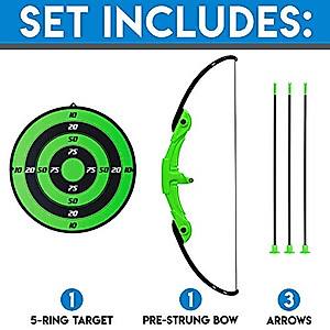 Franklin Sports Kids Archery Target Set - Indoor Bow and Arrow Set - Plastic Bow and Toy Arrows for Kids - Complete Youth Archery Set with Target Included