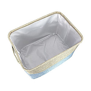 MALIHONG Personalized Foldable Storage Basket with Cute Dog Schnauzer Collapsible Sturdy Fabric Pet Toys Storage Bin Cube with Handles for Organizing Shelf Home Closet, Blue amd White