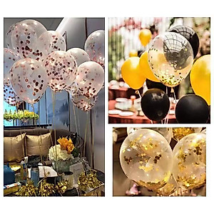 MYZSBRDM Blue Confetti Balloons,50 Pack Blue Confetti Balloons,12 inch Blue Confetti Balloons,Clear Balloons With Blue Confetti Inside,for Wedding Wedding Baby Shower Wedding Party Decoration.